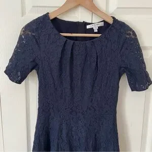 LK Bennett | Dresses | Lk Bennett Navy Blue Lace Fit And Flare Classic ...